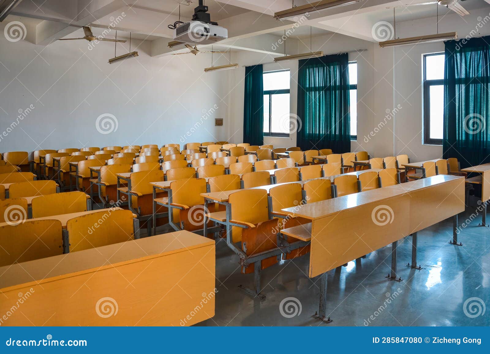 On a University Campus, an Empty Classroom Stock Photo - Image of ...