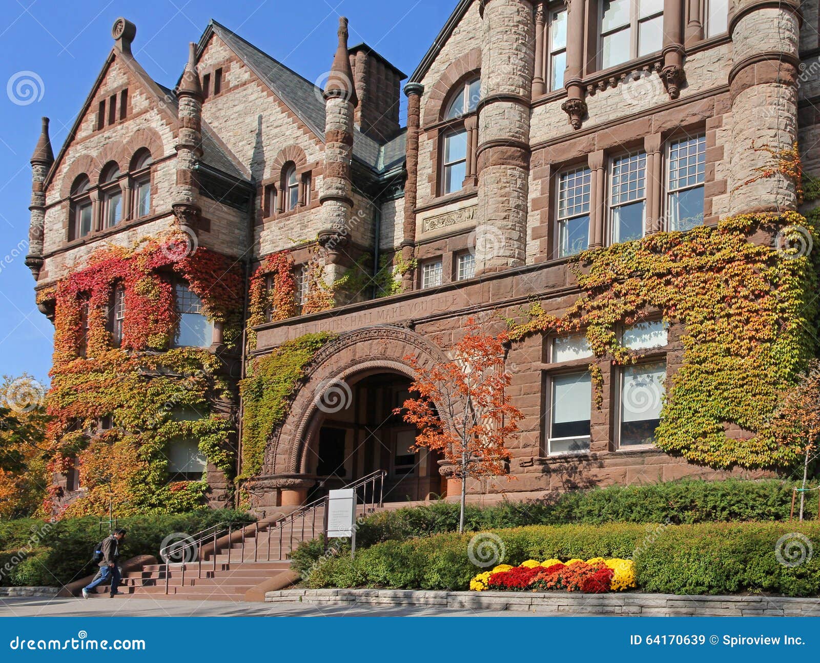 University campus stock image. Image of walking, fall - 64170639