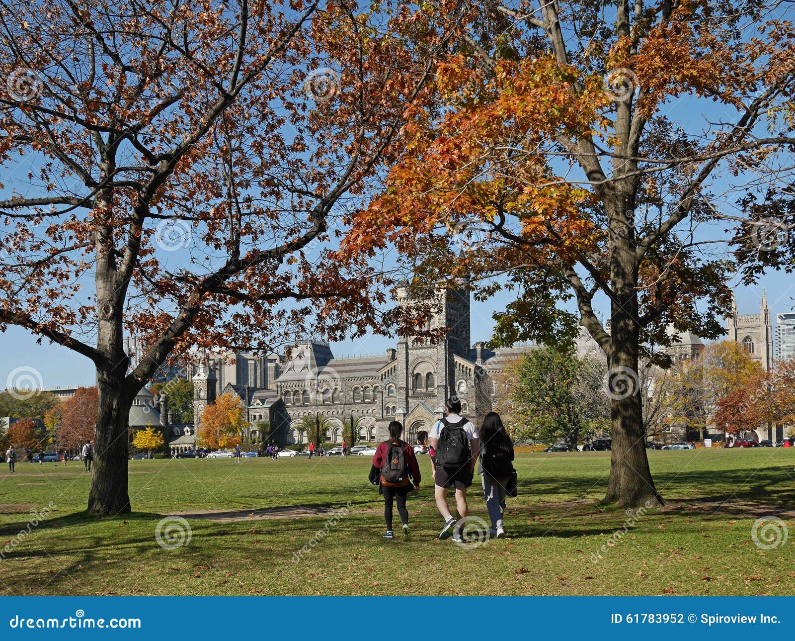 University campus in fall editorial photography. Image of building ...