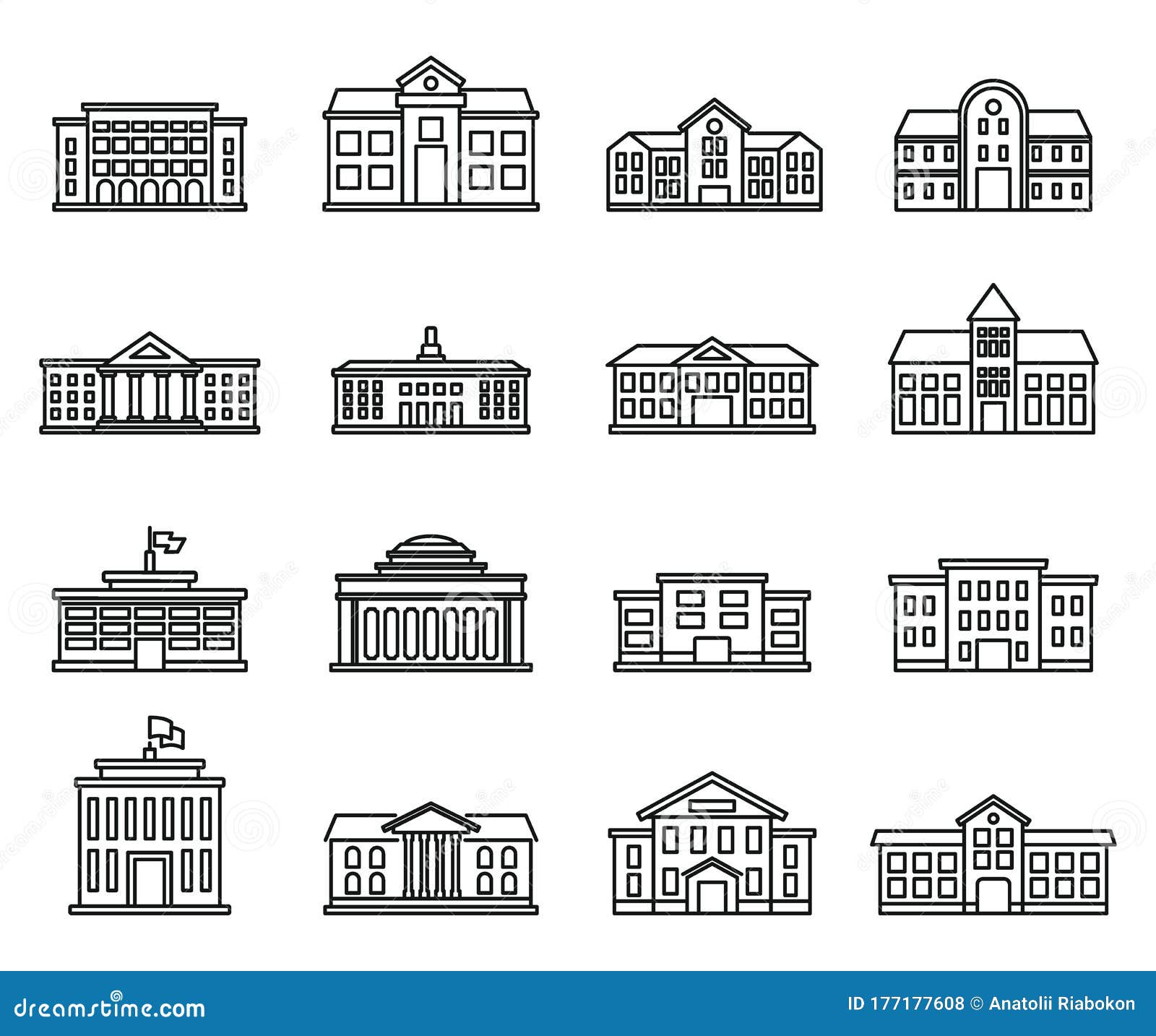 University Campus Icons Set, Outline Style Stock Vector - Illustration ... University Campus Icons Set, Outline Style Stock Vector - Illustration ...