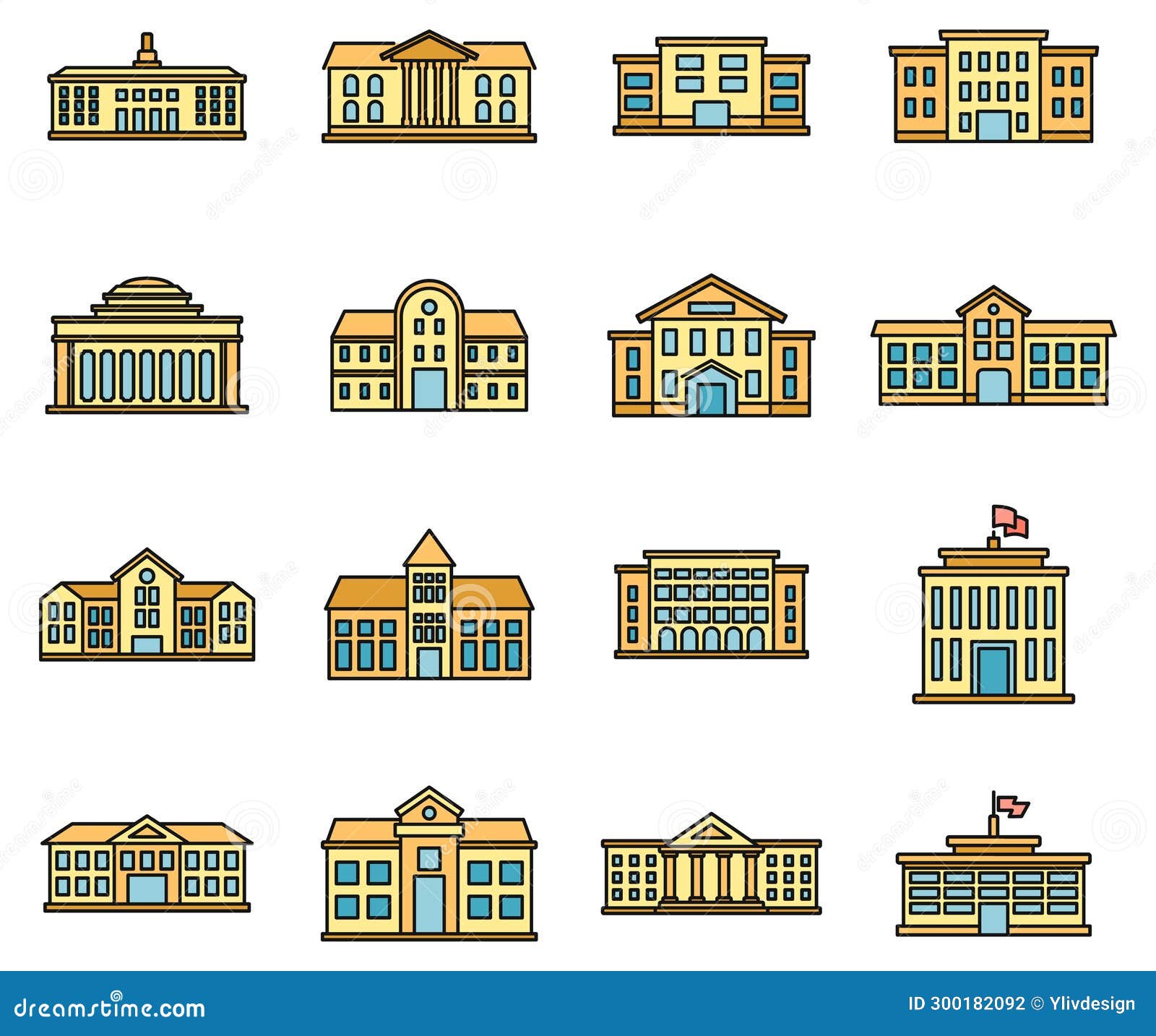 University Campus Icons Set Vector Color Stock Illustration ... University Campus Icons Set Vector Color Stock Illustration ...