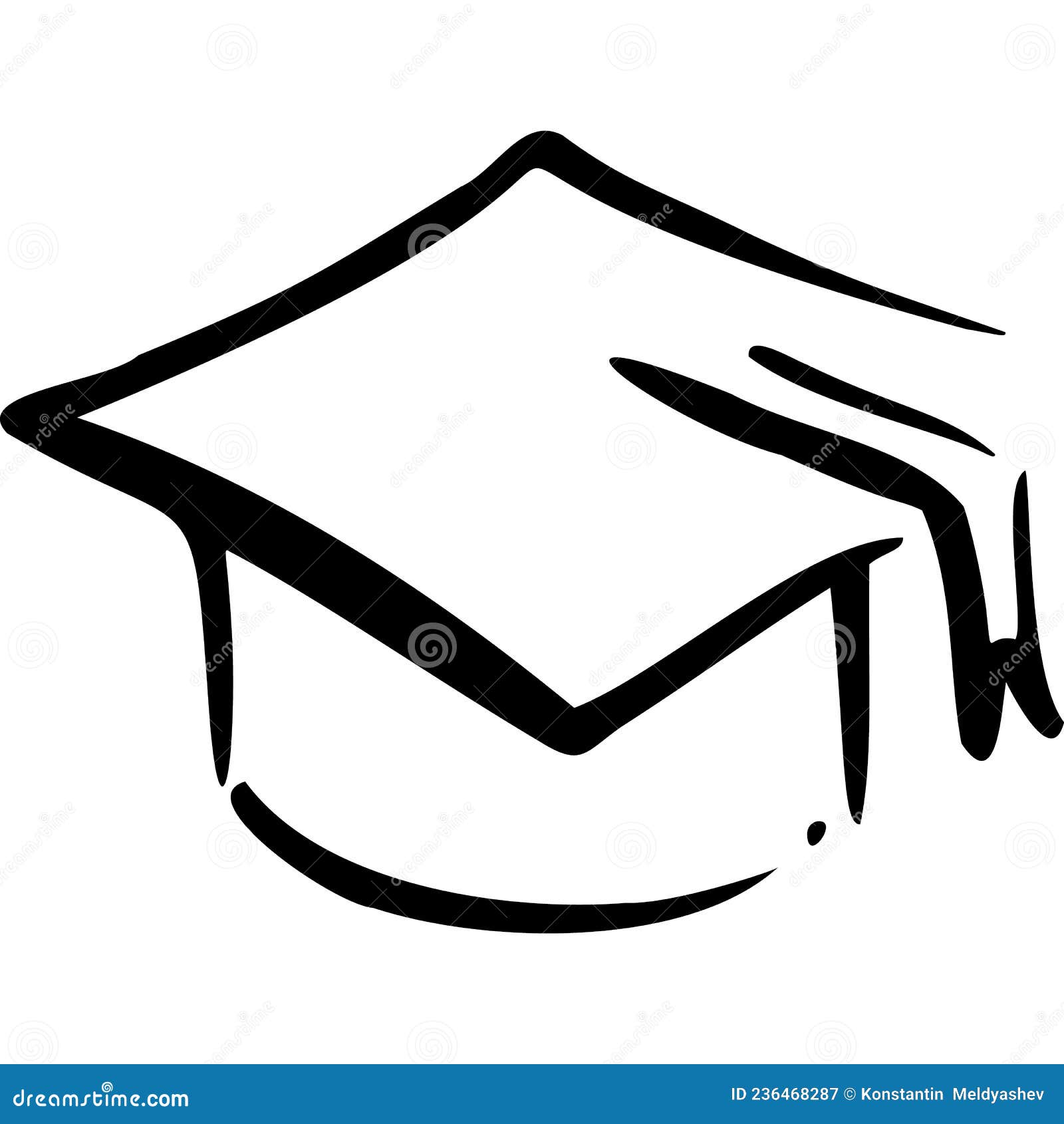 University Cap Sketch Vector Illustration Stock Illustration ...