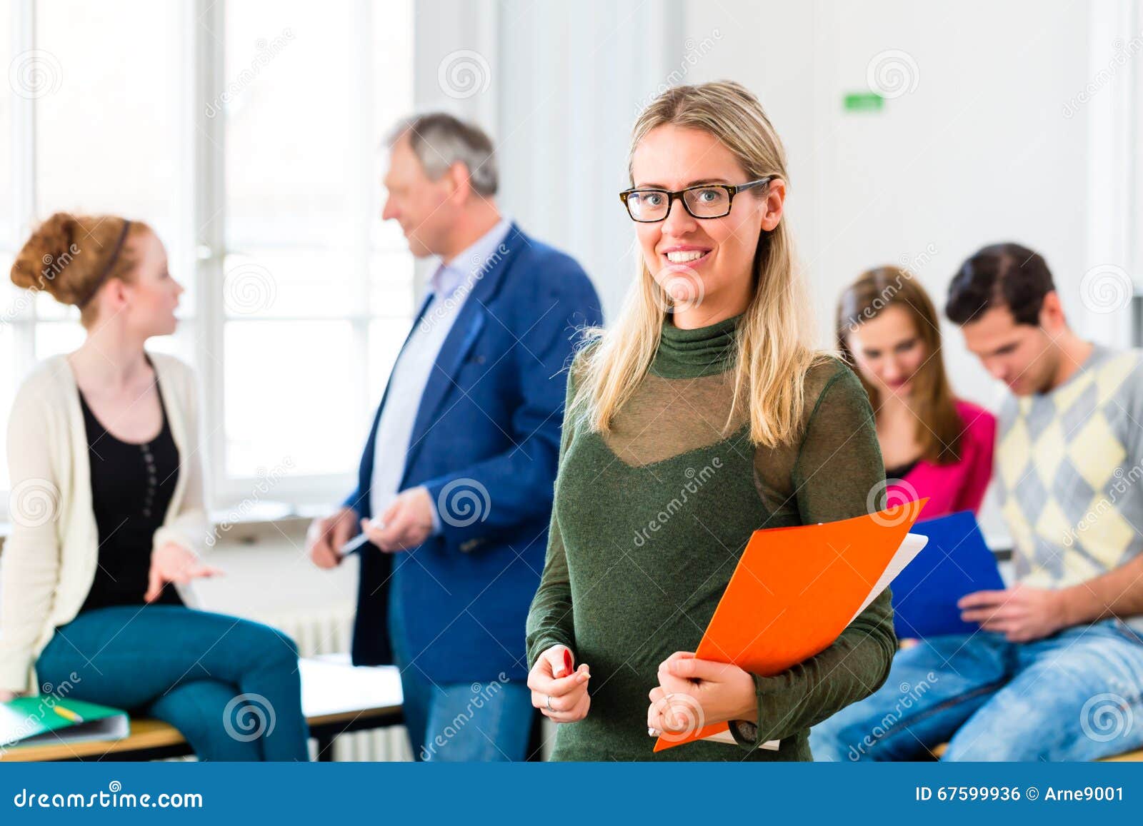 University College Student in Class Room Stock Photo - Image of ...