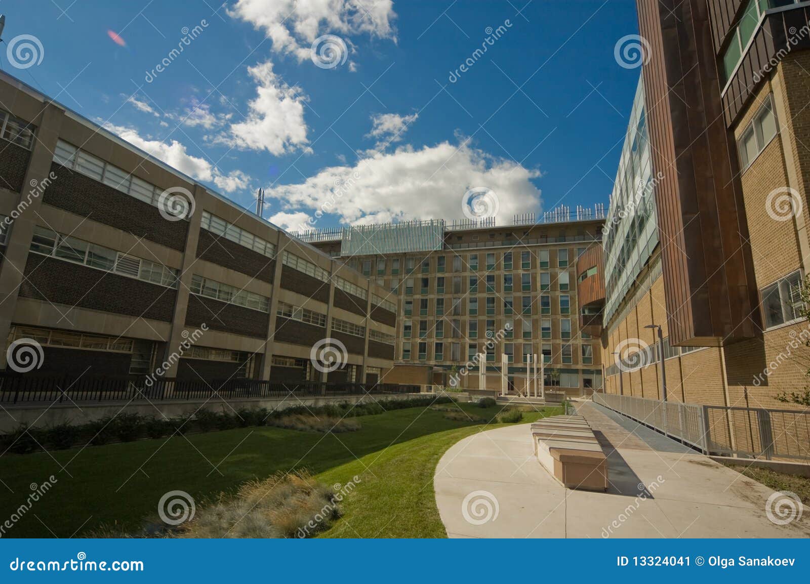 University Courtyard stock image. Image of classrooms - 13324041