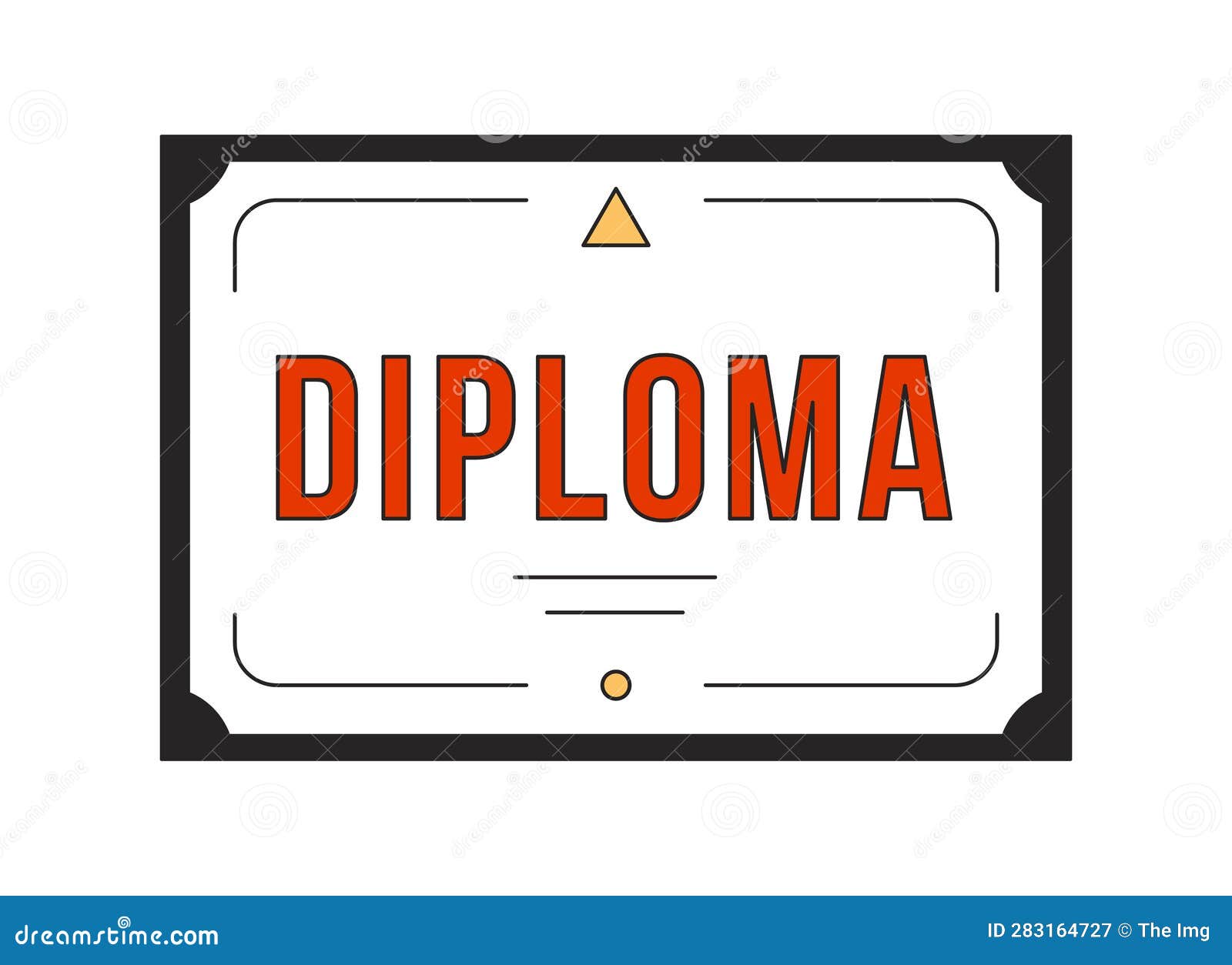 University Diploma Flat Line Color Isolated Vector Object Stock Vector ...