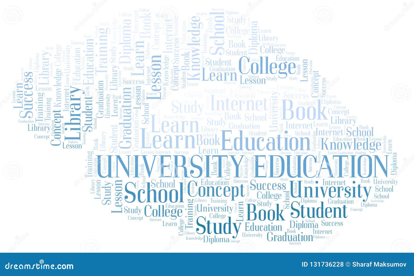 University Education Word Cloud, Wordcloud Made with Text only Stock ...