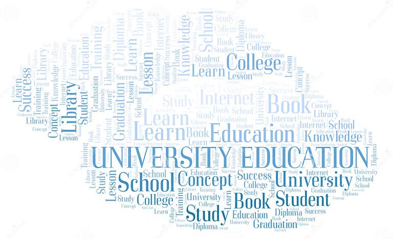University Education Word Cloud, Wordcloud Made with Text only Stock ...