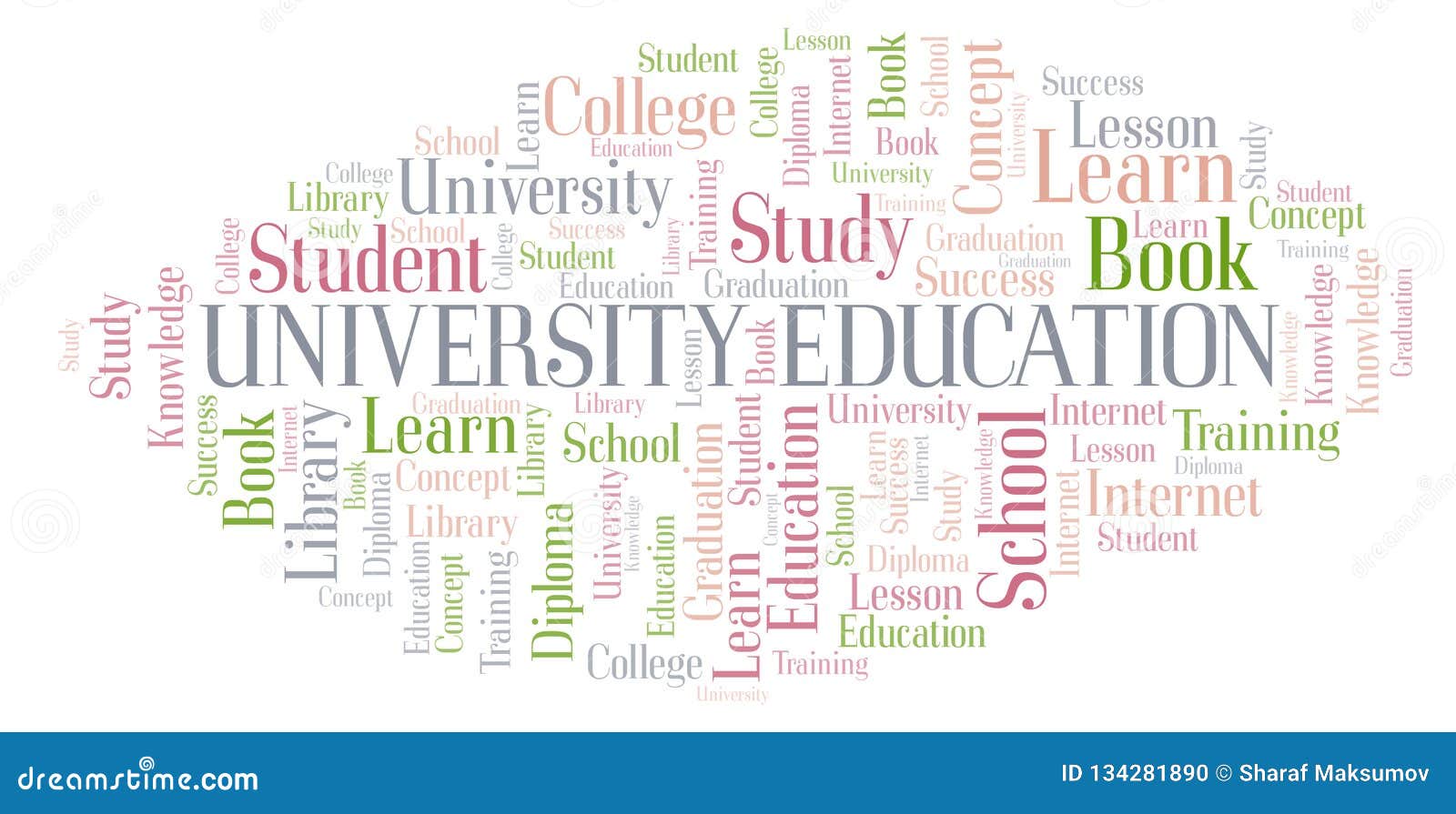 University Education Word Cloud Stock Illustration - Illustration of ...