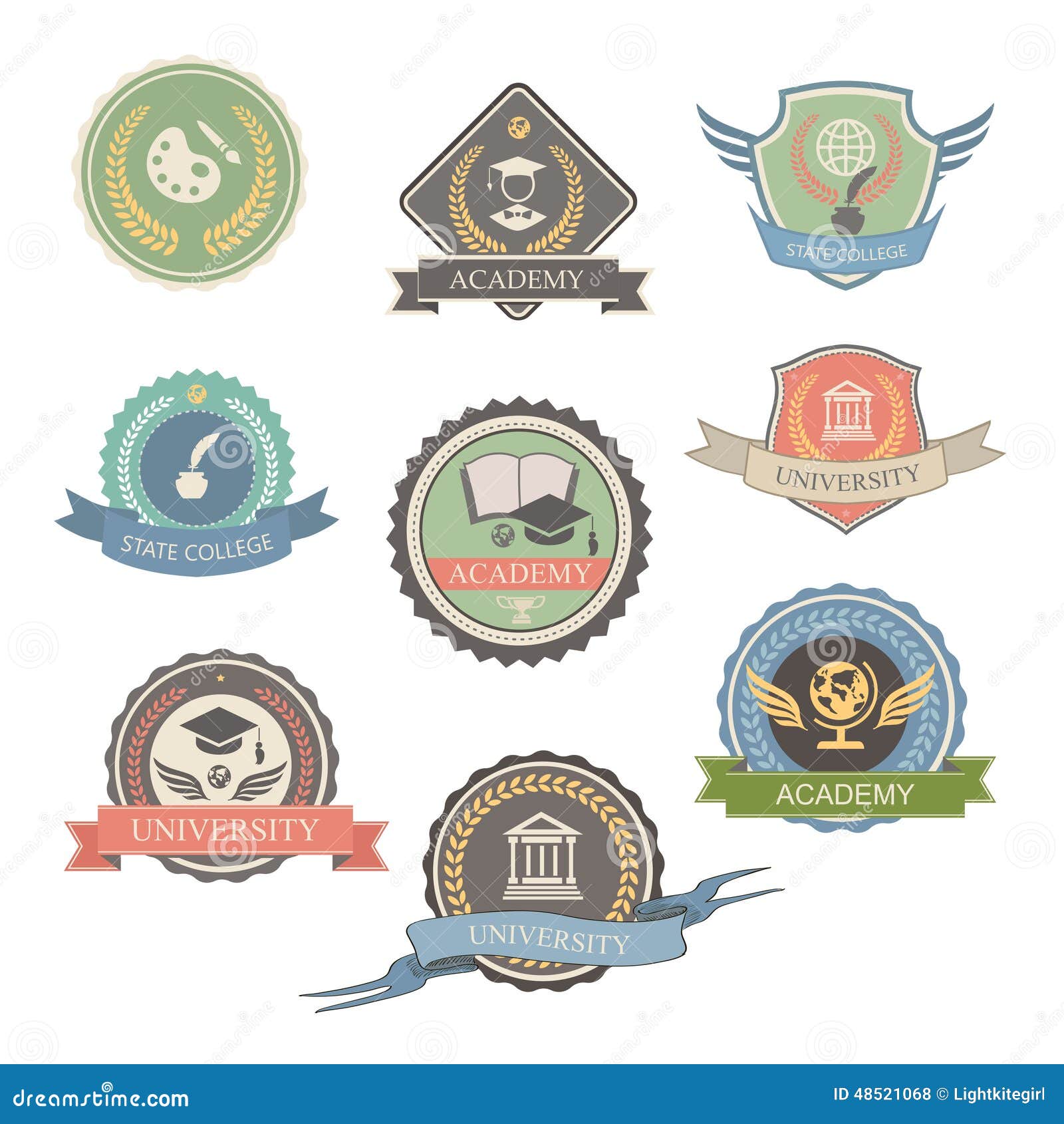 University Emblems and Symbols - Isolated Vector Stock Vector ...