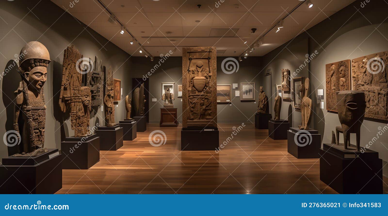 A University Exhibit with Displays of Historical Artifact Created with ...