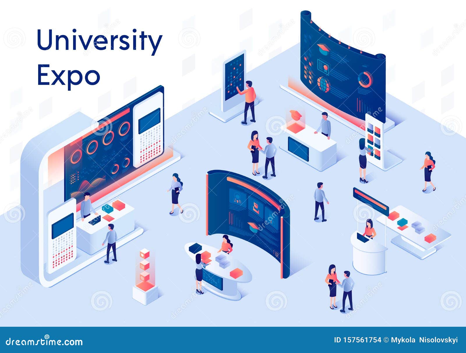 University Expo Stands Isometric Composition Stock Illustration ... University Expo Stands Isometric Composition Stock Illustration ...
