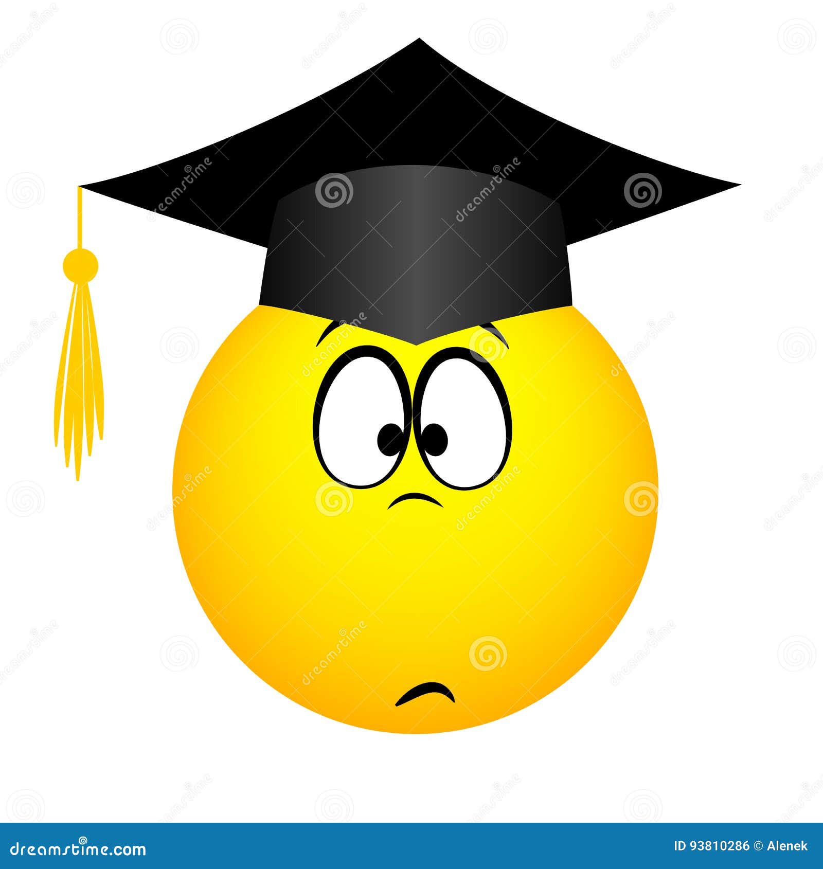 The University Graduate in a Square Academic Cap, Emoticon Stock Vector ...