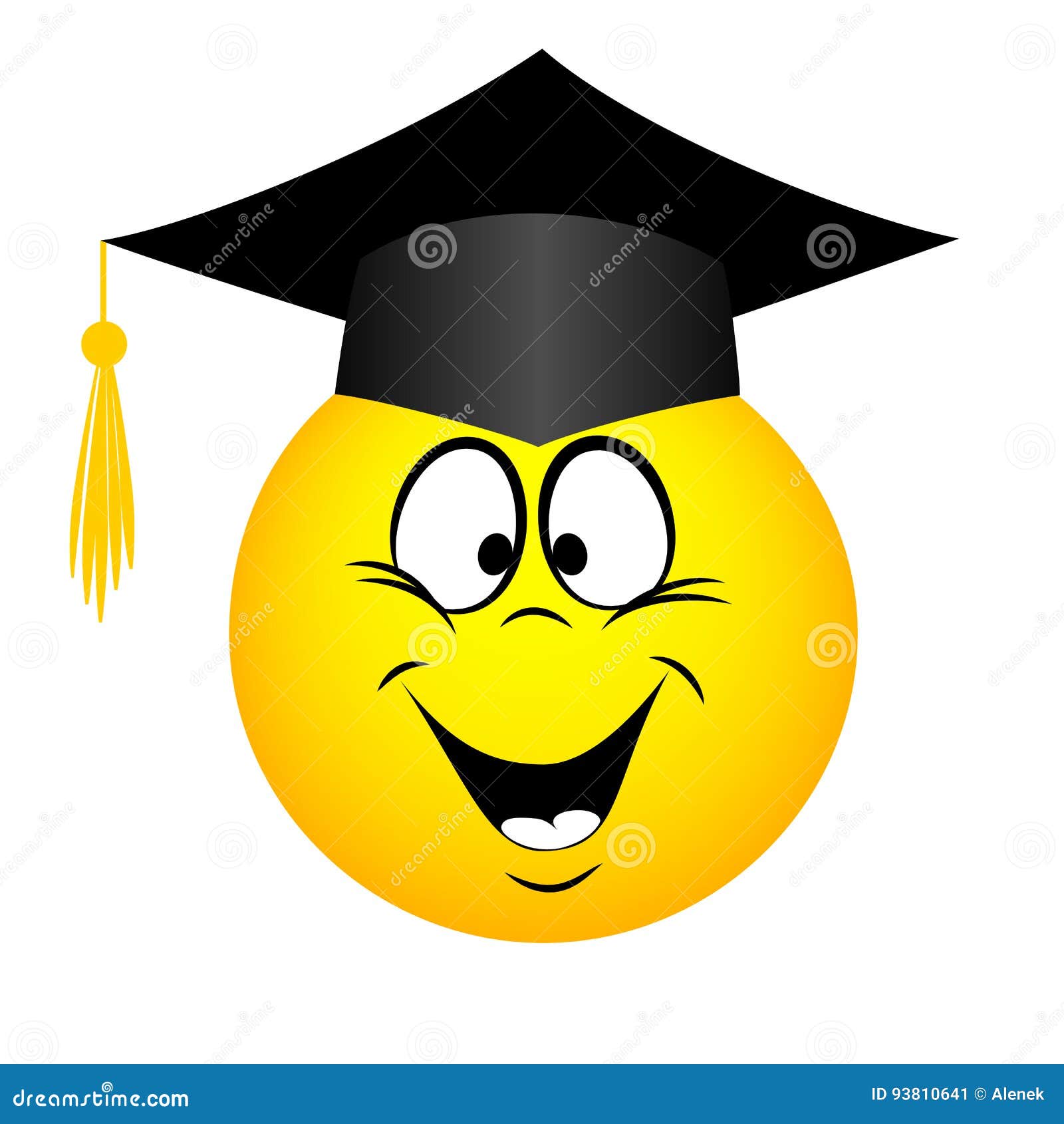 The University Graduate in a Square Academic Cap, Emoticon Stock Vector ...
