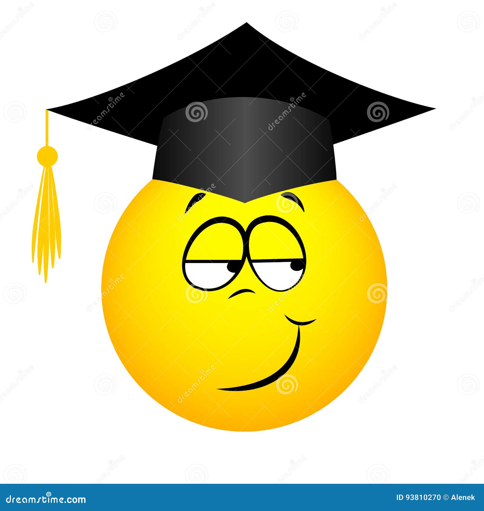 The University Graduate in a Square Academic Hat, Emoticon Stock Vector ...
