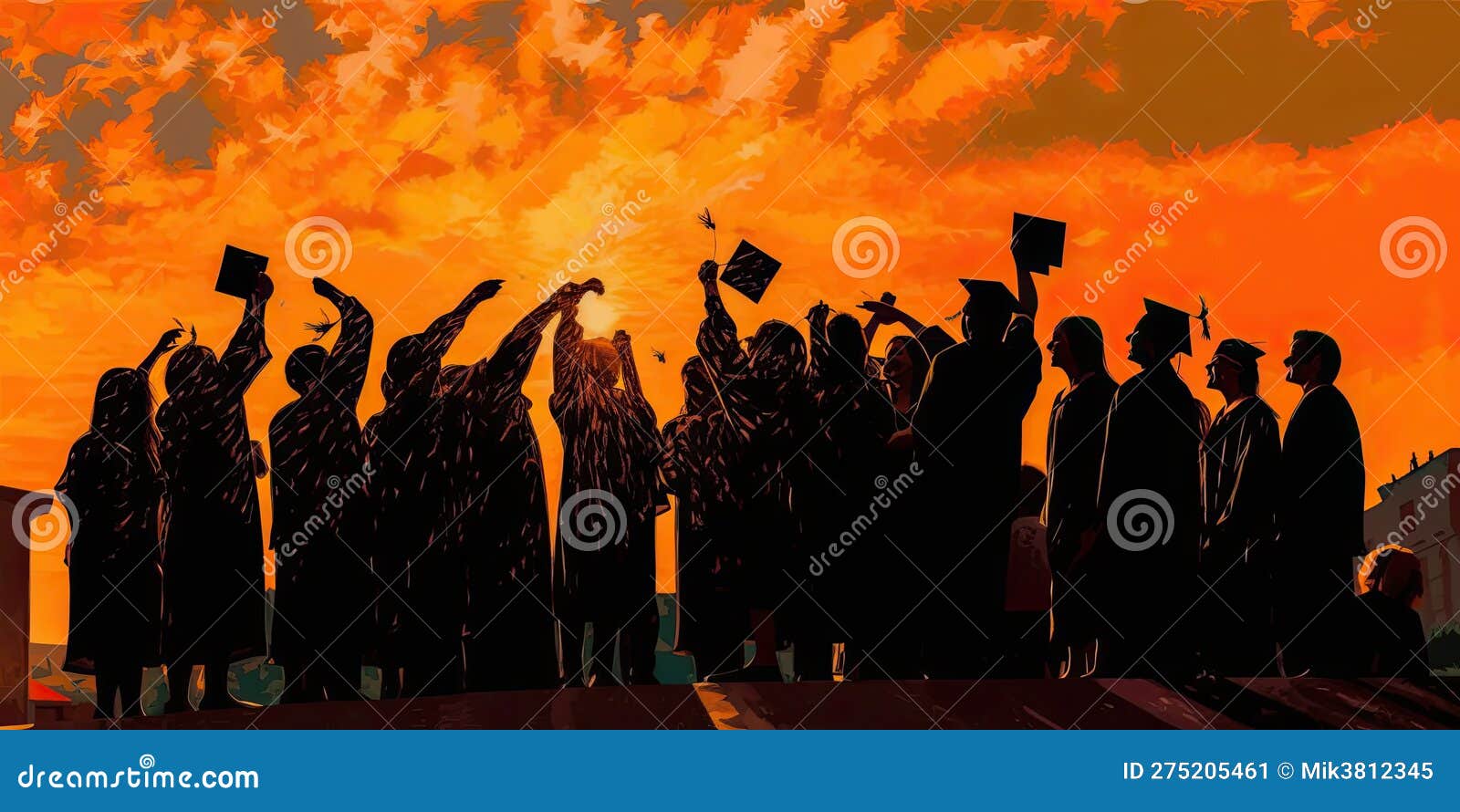 University Graduation Concept. Stock Illustration - Illustration of ...