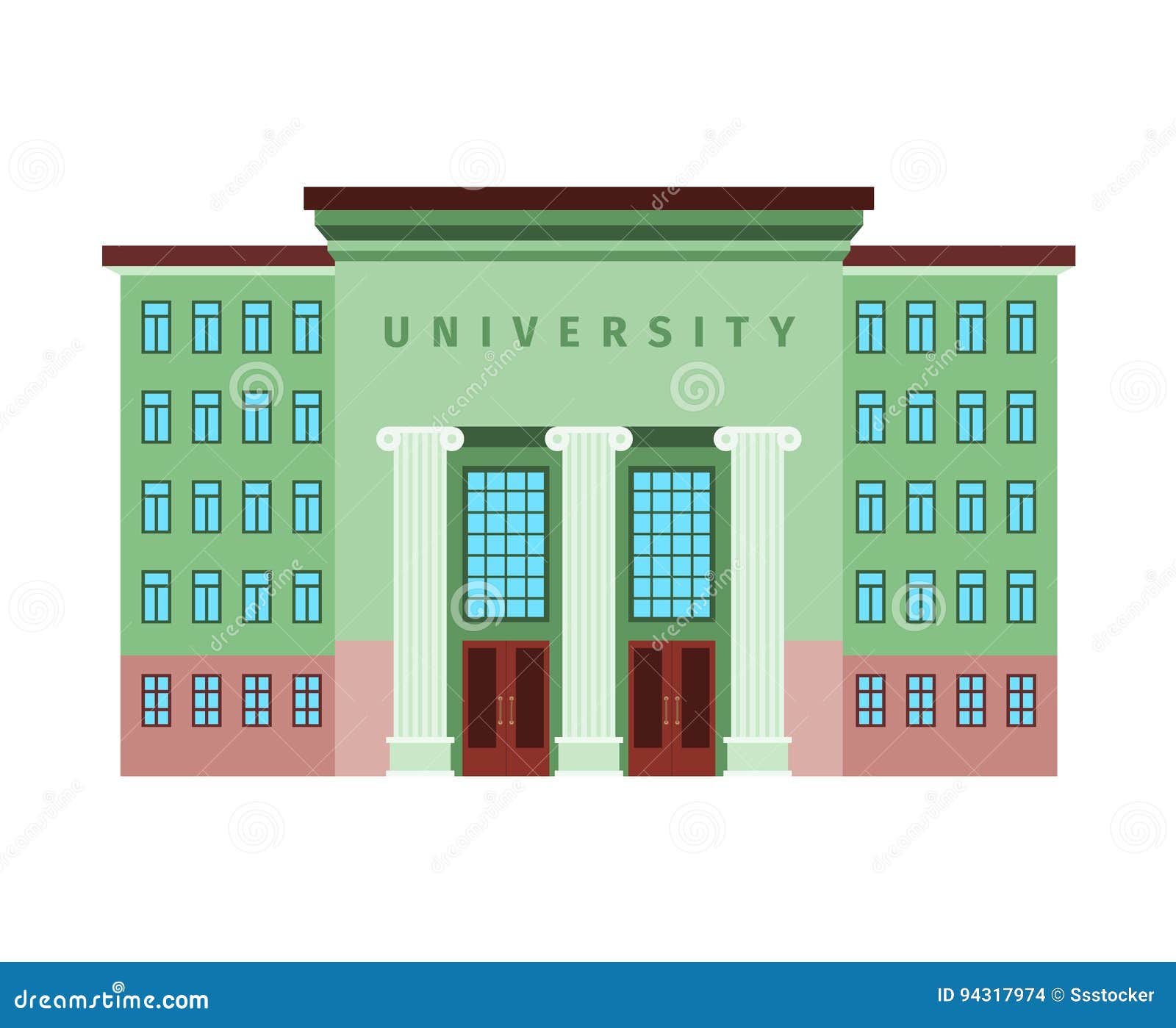 University Green Color Building Icon Stock Vector - Illustration of ...