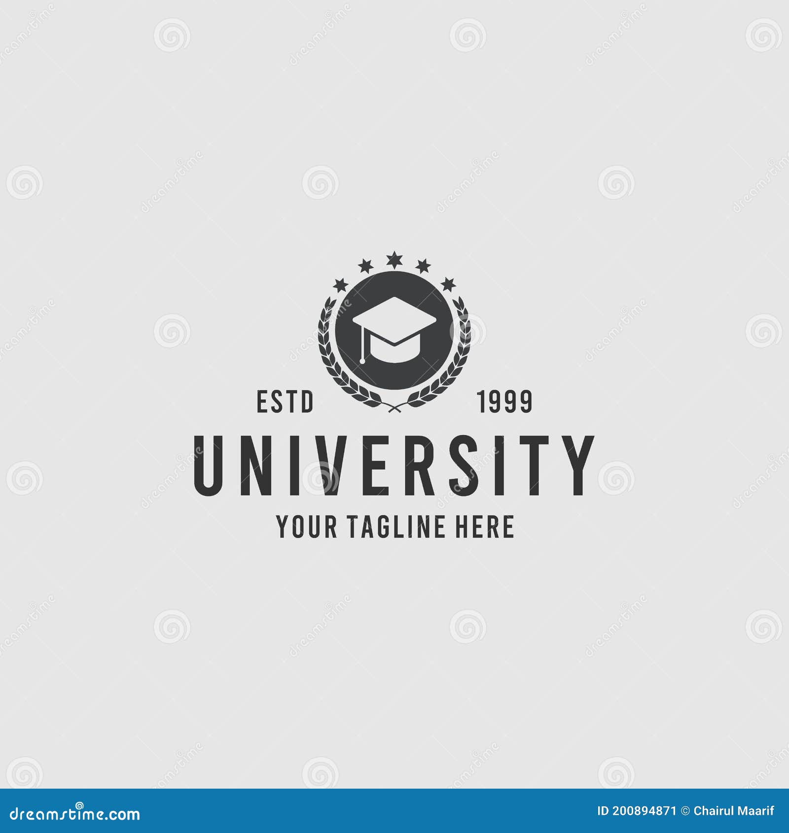 University and Hat Graduation Logo Design Stock Illustration ...