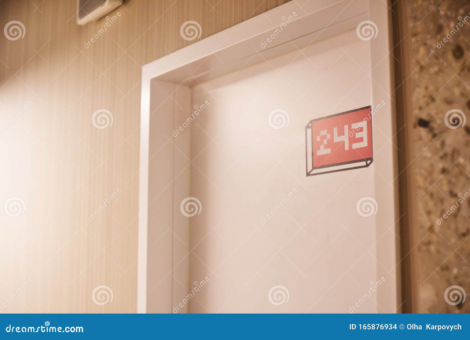 University Hostel, Doors and Corridor. on the Doors of the Room Numbers ...