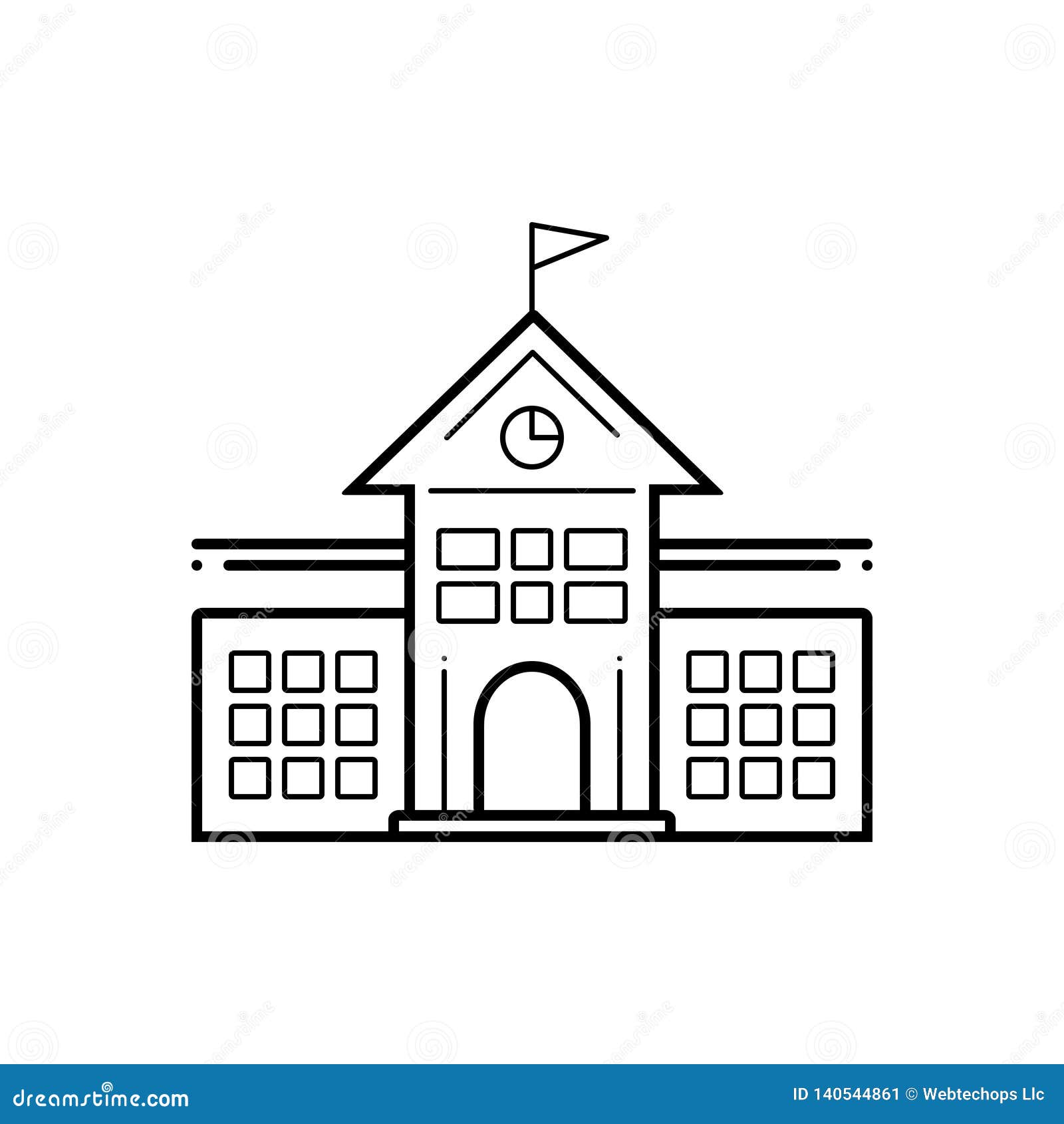 Black Line Icon for University, Academy and Collage Stock Vector ...