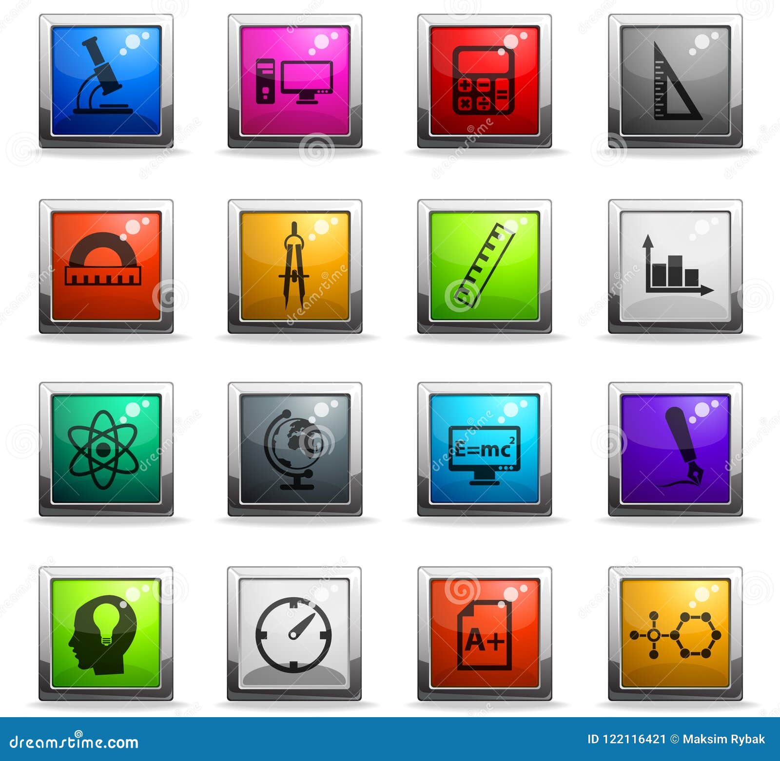 University icon set stock vector. Illustration of computer - 122116421