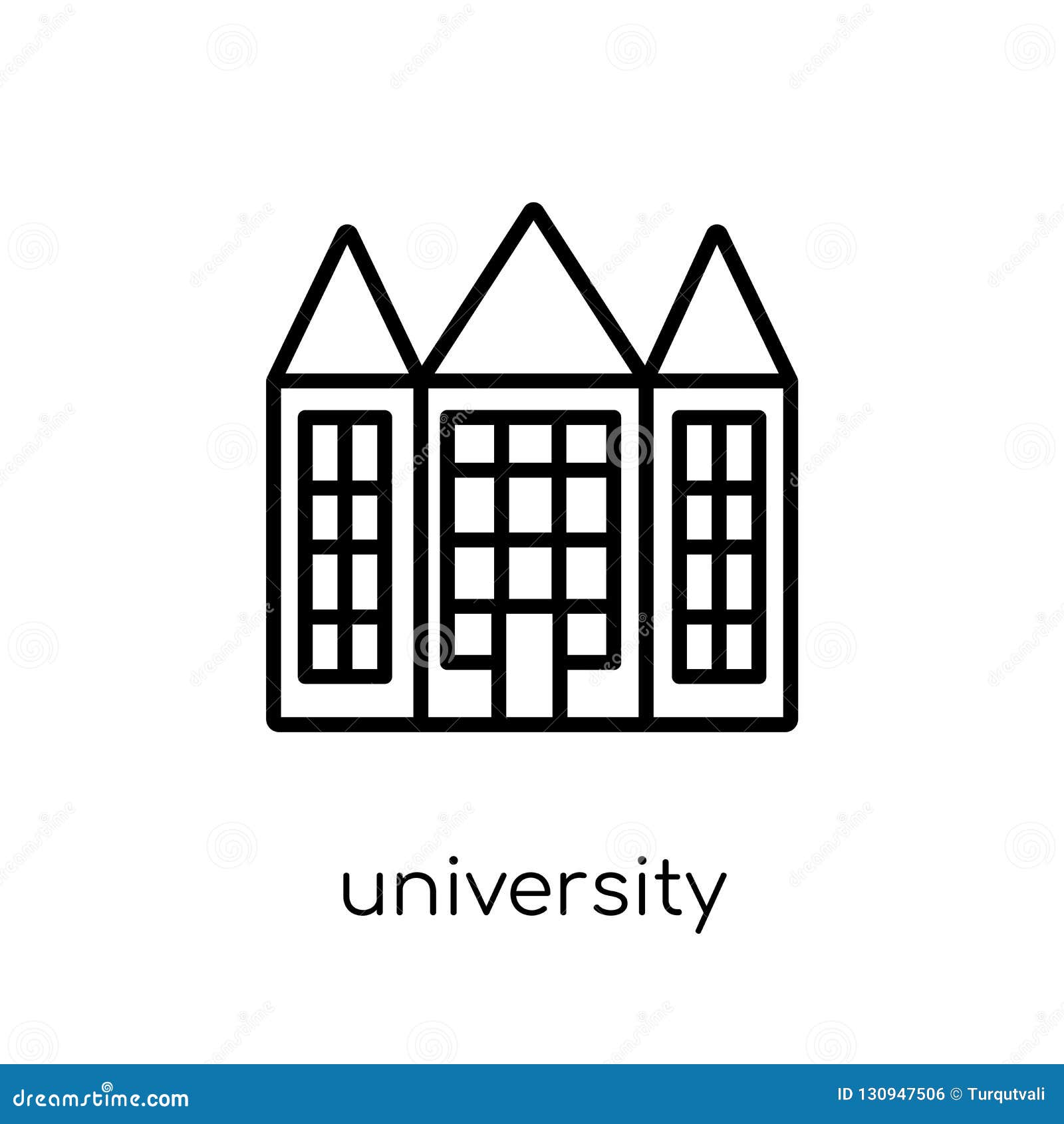 University Icon. Trendy Modern Flat Linear Vector University Icon on ...