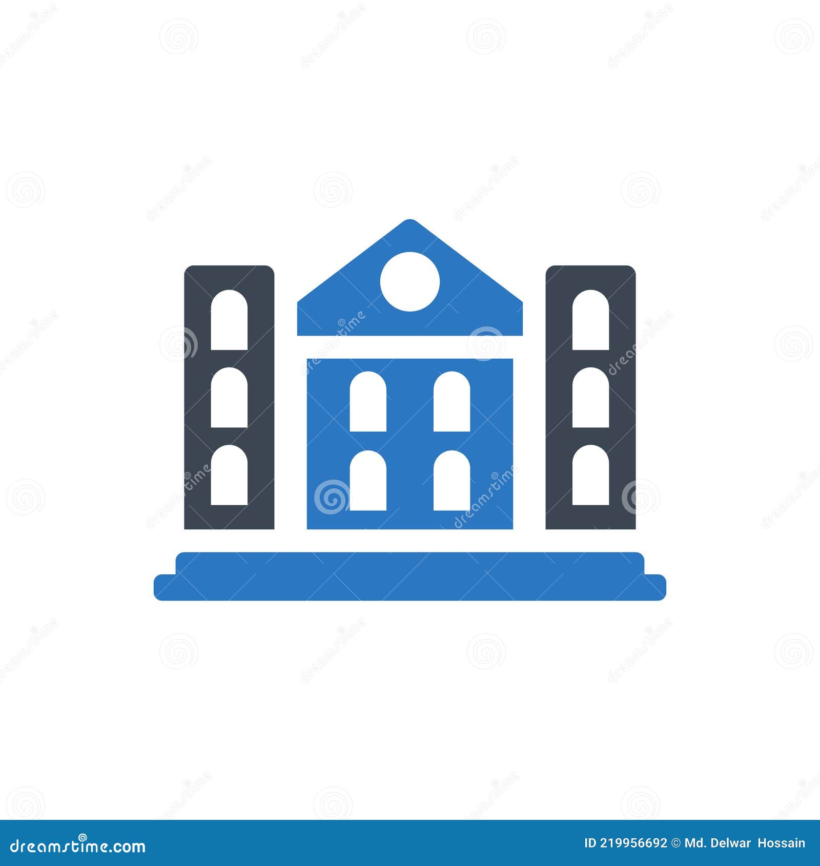 University icon stock vector. Illustration of design - 219956692