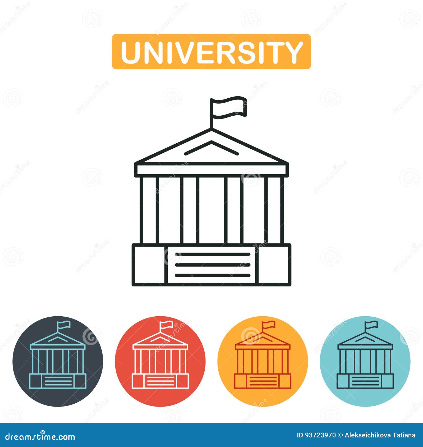 University Icon. Vector, Solid Illustration Stock Vector - Illustration ...