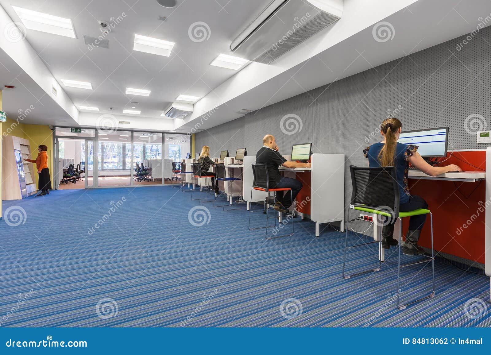 University Interior with Workstations Stock Photo - Image of learning ...