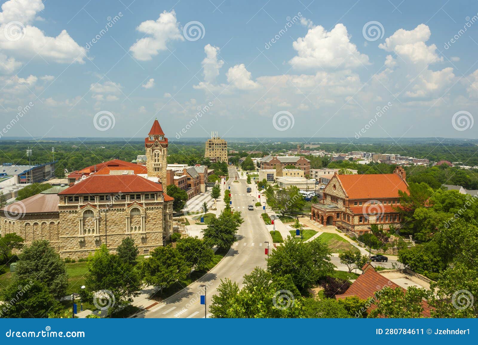 University of Kansas in Lawrence, Kansas on a Sunny Day Stock Image ...