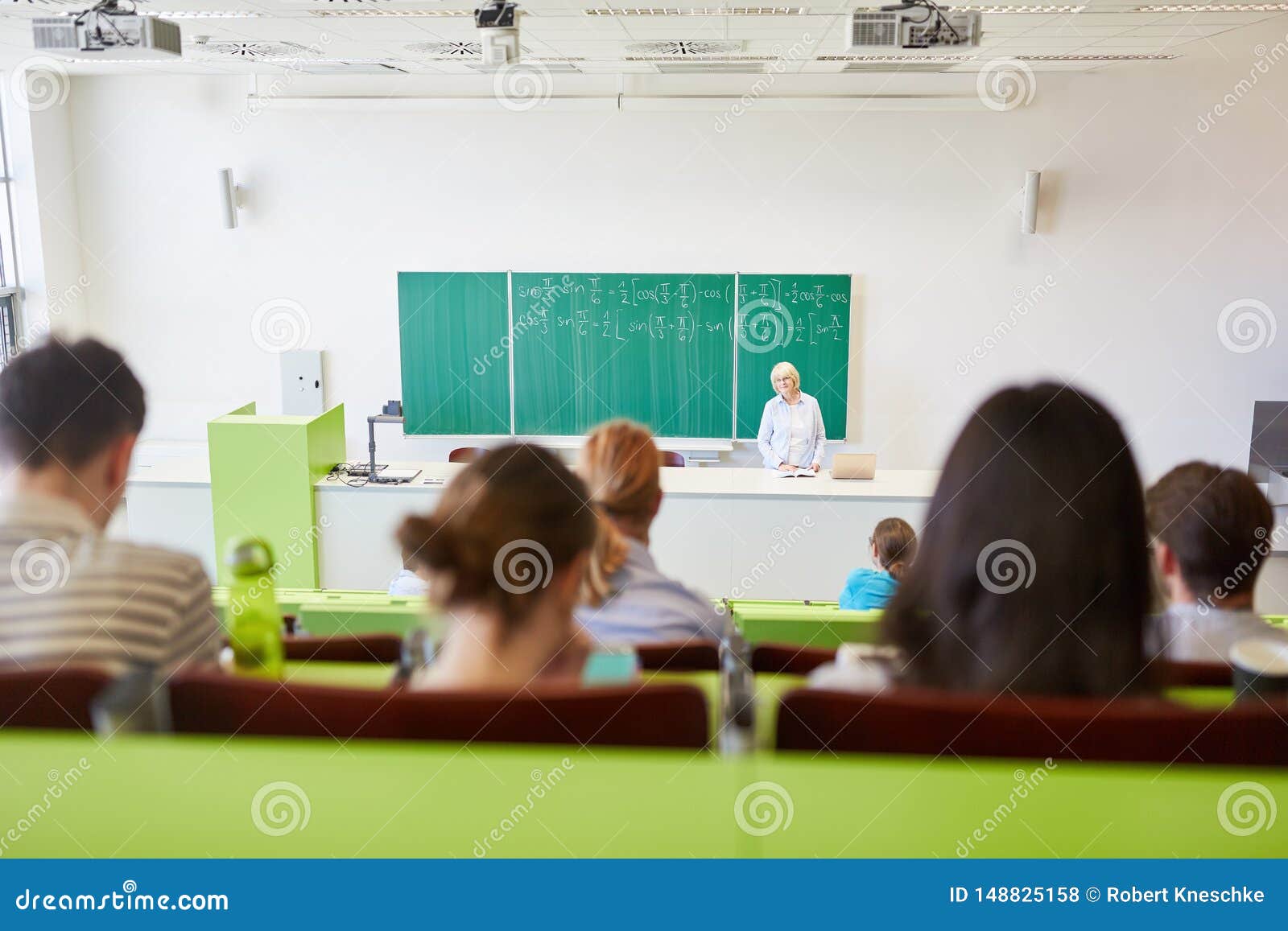 University Lecture with Senior Teacher Stock Photo - Image of learn ...