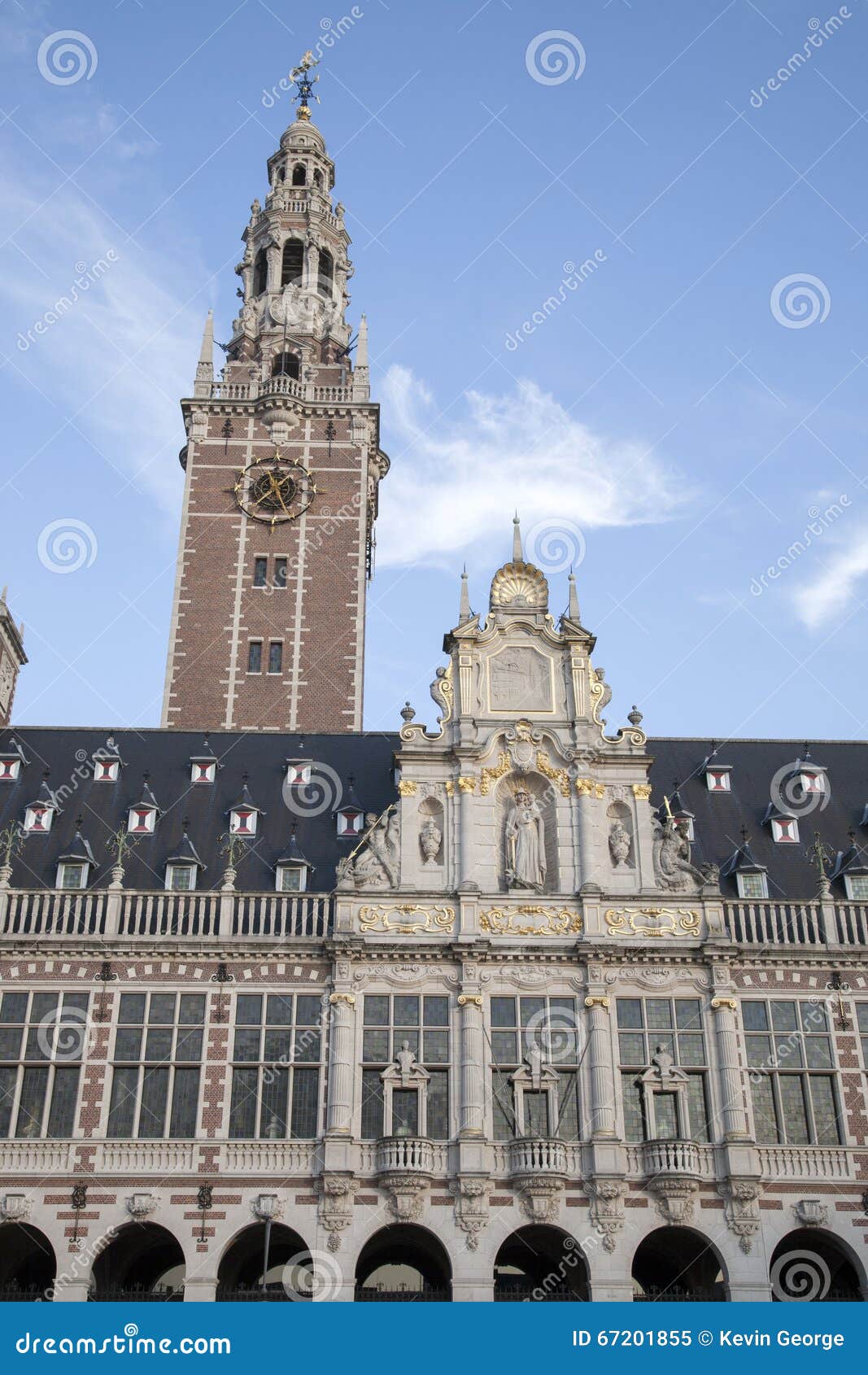 University Library of Leuven Stock Image - Image of basilica, palace ...