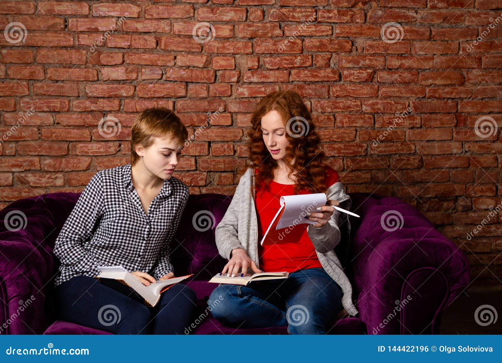University Life, Two Students Studying Together Stock Photo - Image of ...
