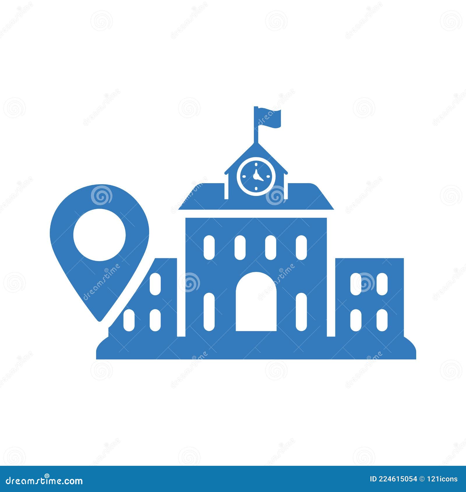 University, Location Icon. Blue Color Vector Stock Vector ...