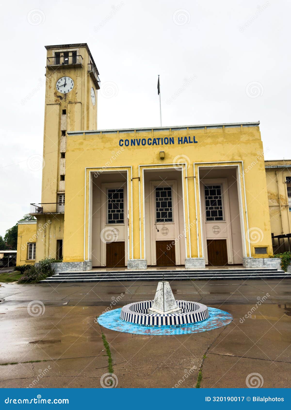 University of Peshawar Convocation Hall and Clock Tower Under Overcast ...