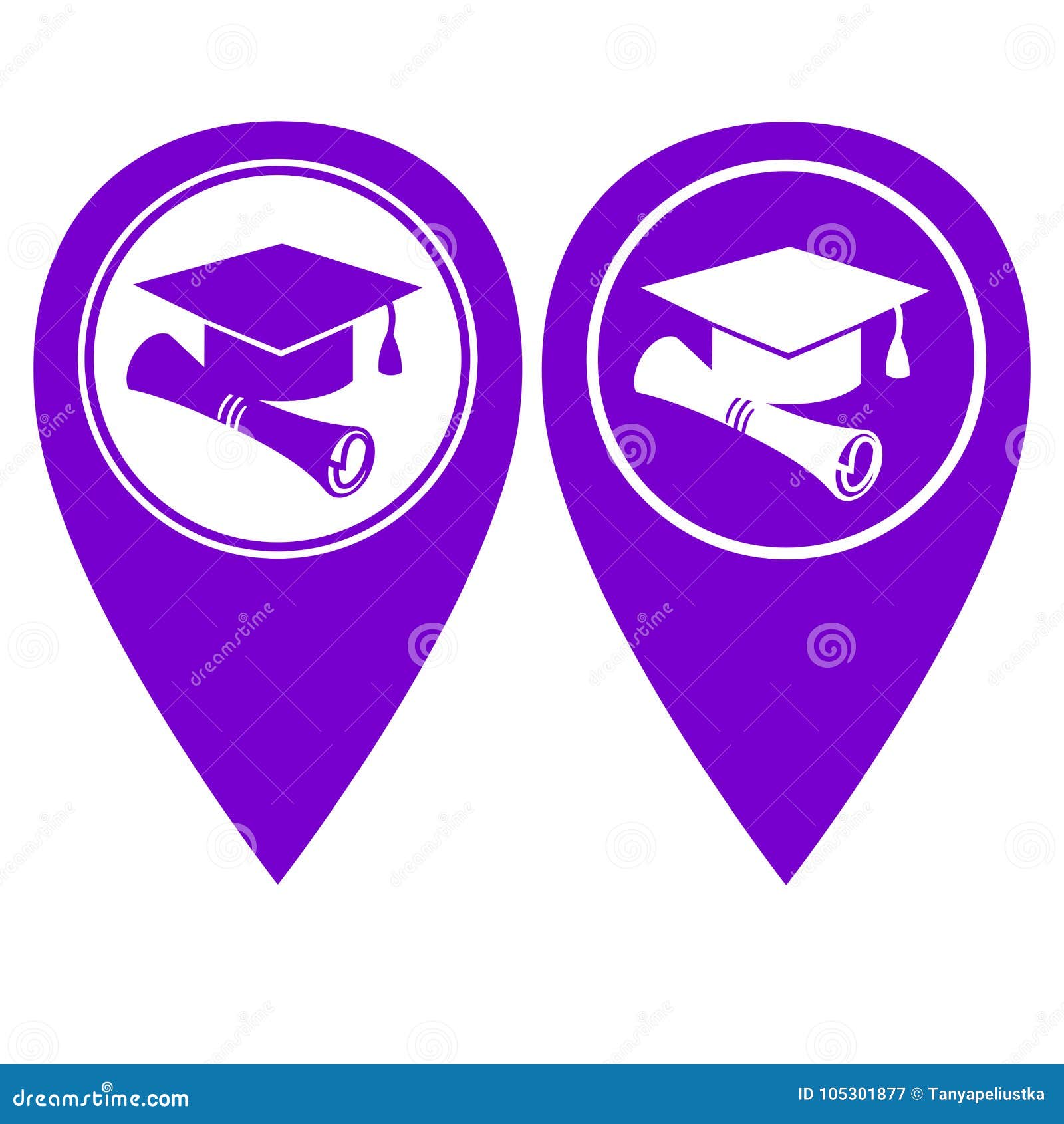 University Pin Pointer in Two Color Version Stock Vector - Illustration ...