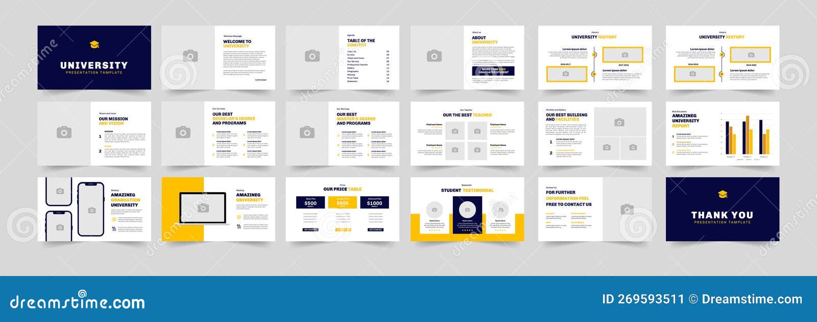 University Powerpoint Presentation or Education Slide Design Stock ...