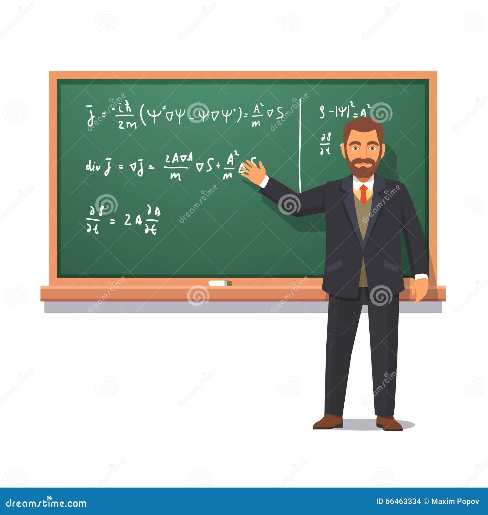 University Professor Giving A Lecture. Vector Illustration Isolated On ...