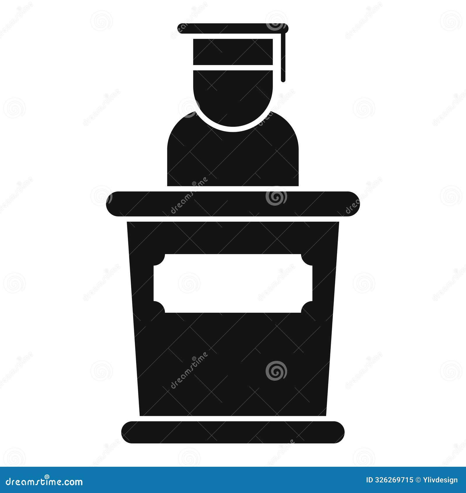 University Professor Speaking at Podium Icon Stock Illustration ...