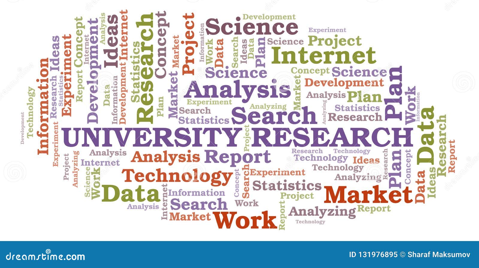 University Research Word Cloud Stock Illustration - Illustration of ...
