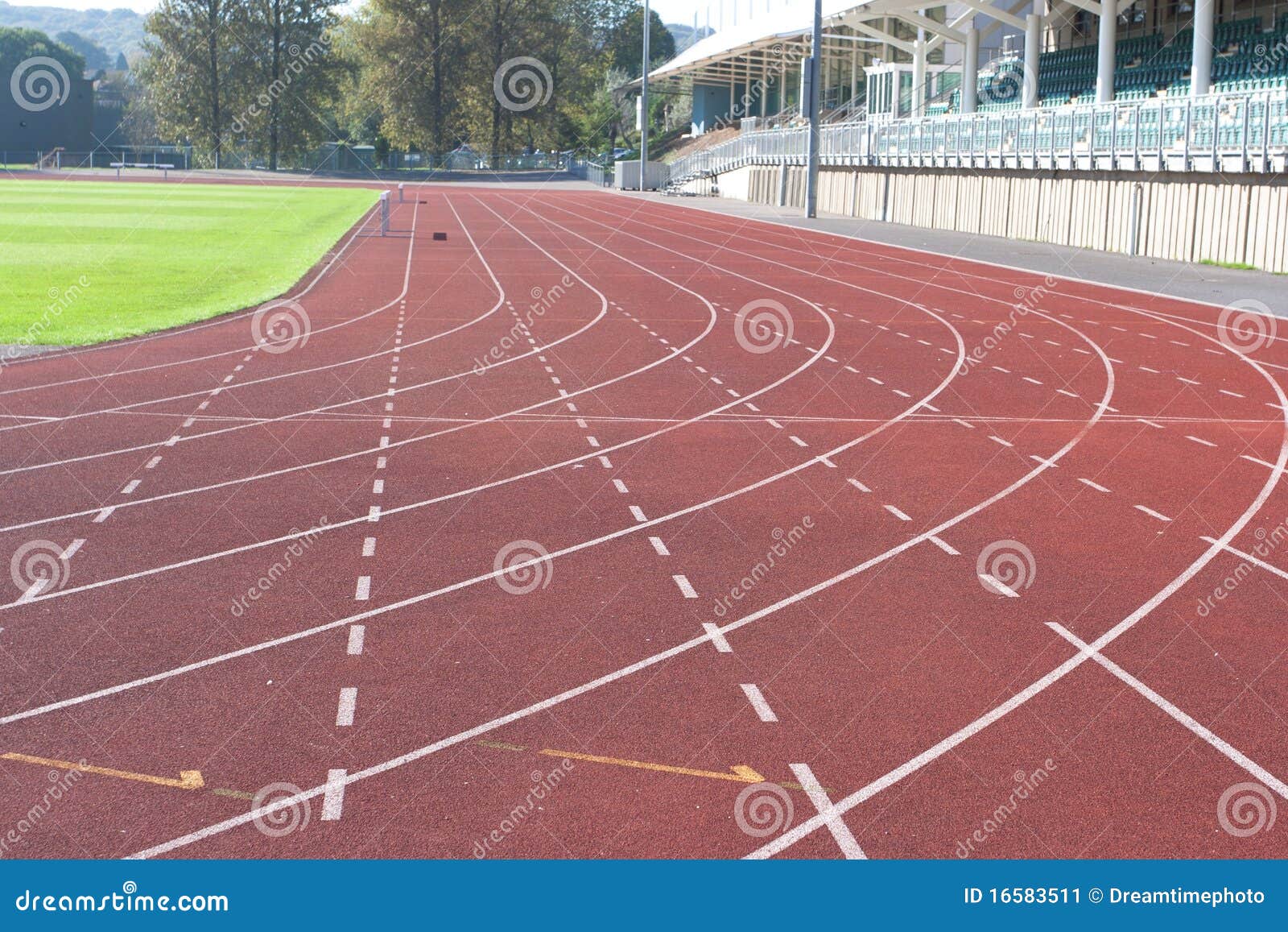 University running track stock image. Image of grass - 16583511