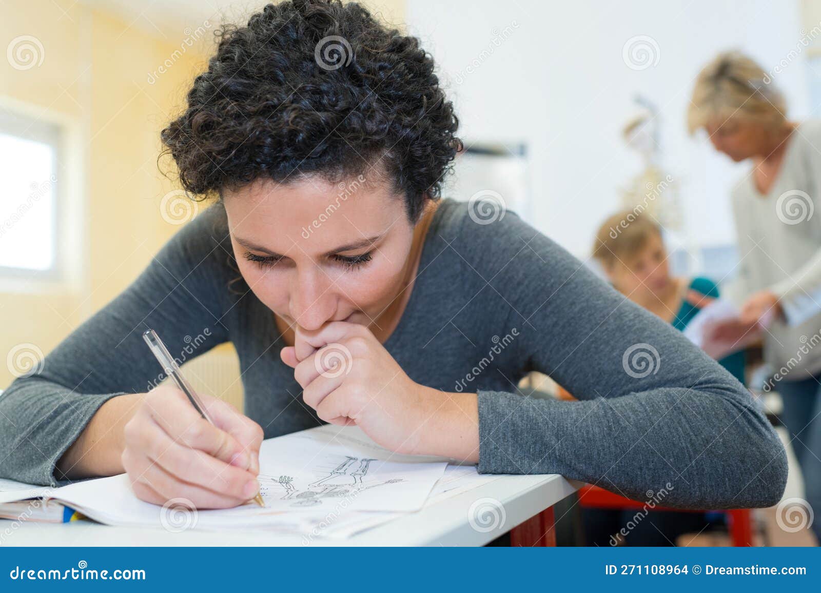 University Student Attending Examination Stock Photo - Image of study ...