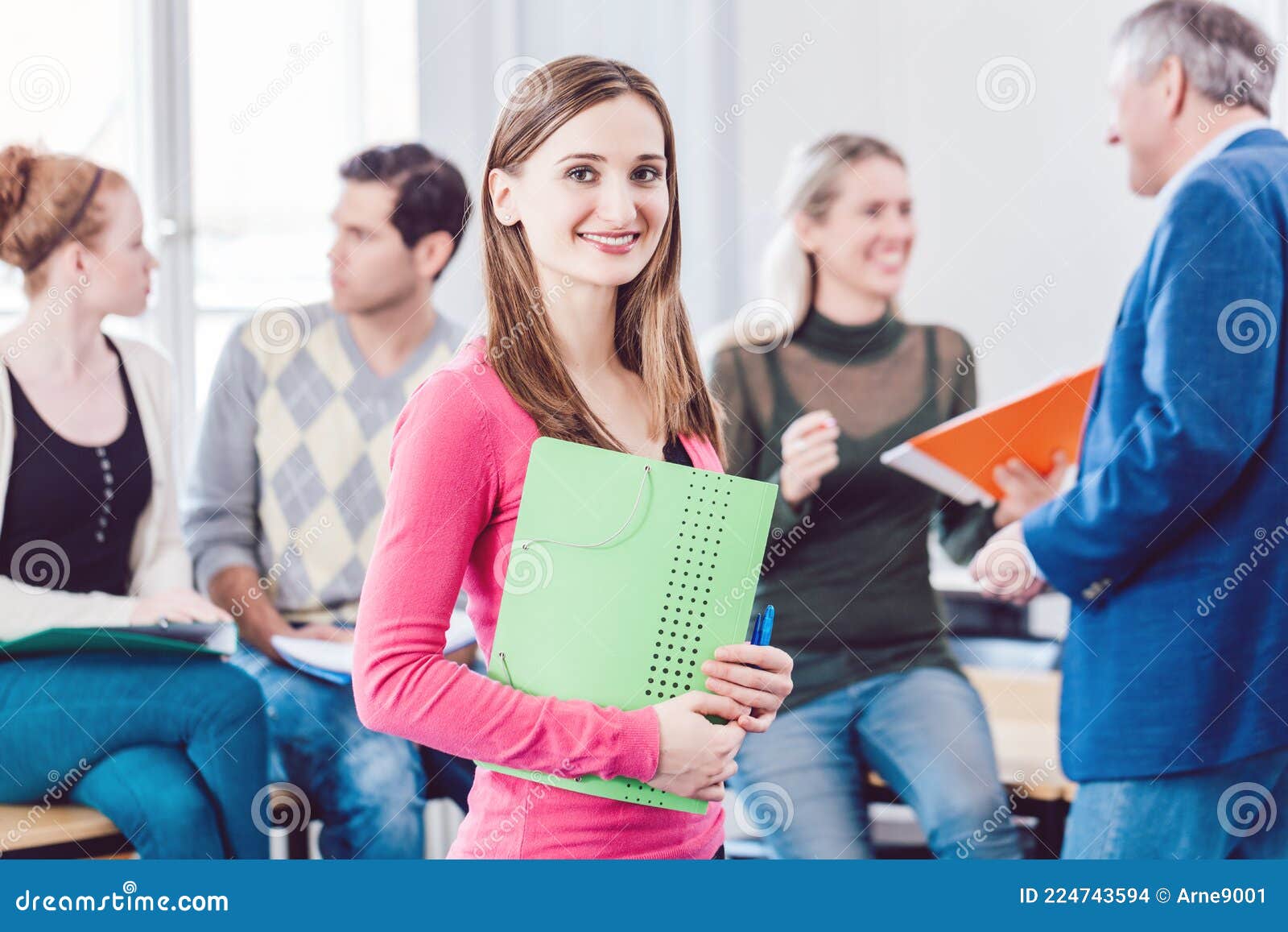 University Student in Class with Professor Stock Photo - Image of ...