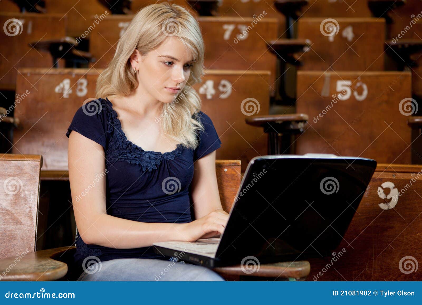 University Student with Computer Stock Photo - Image of computer ...