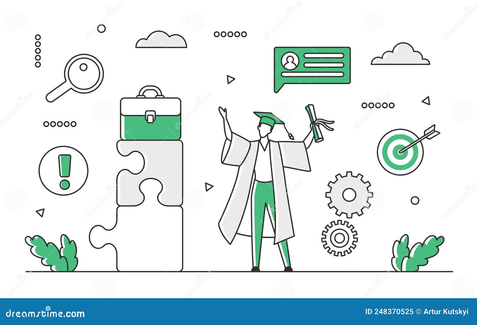 University Student Education Stock Vector - Illustration of degree ...