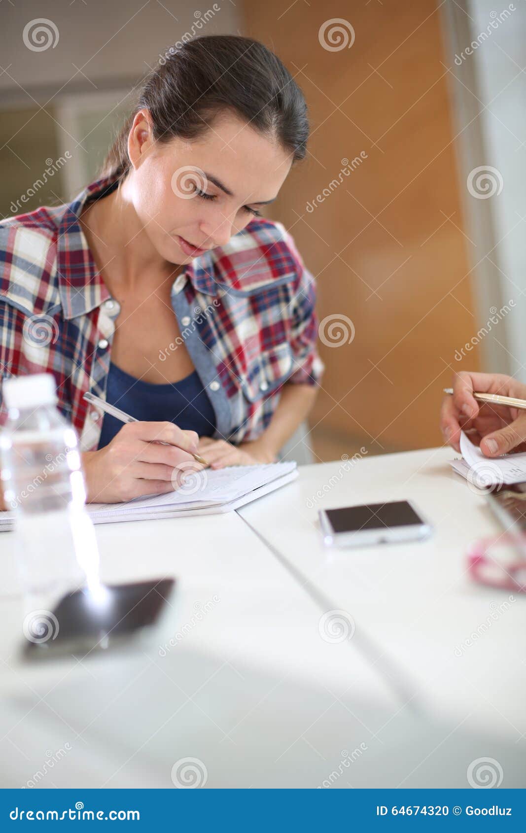 University Student Girl Writing Notes Stock Photo - Image of ...