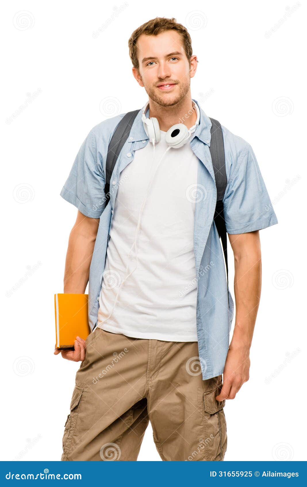 University Student Man Back To School Stock Image - Image of cheerful ...