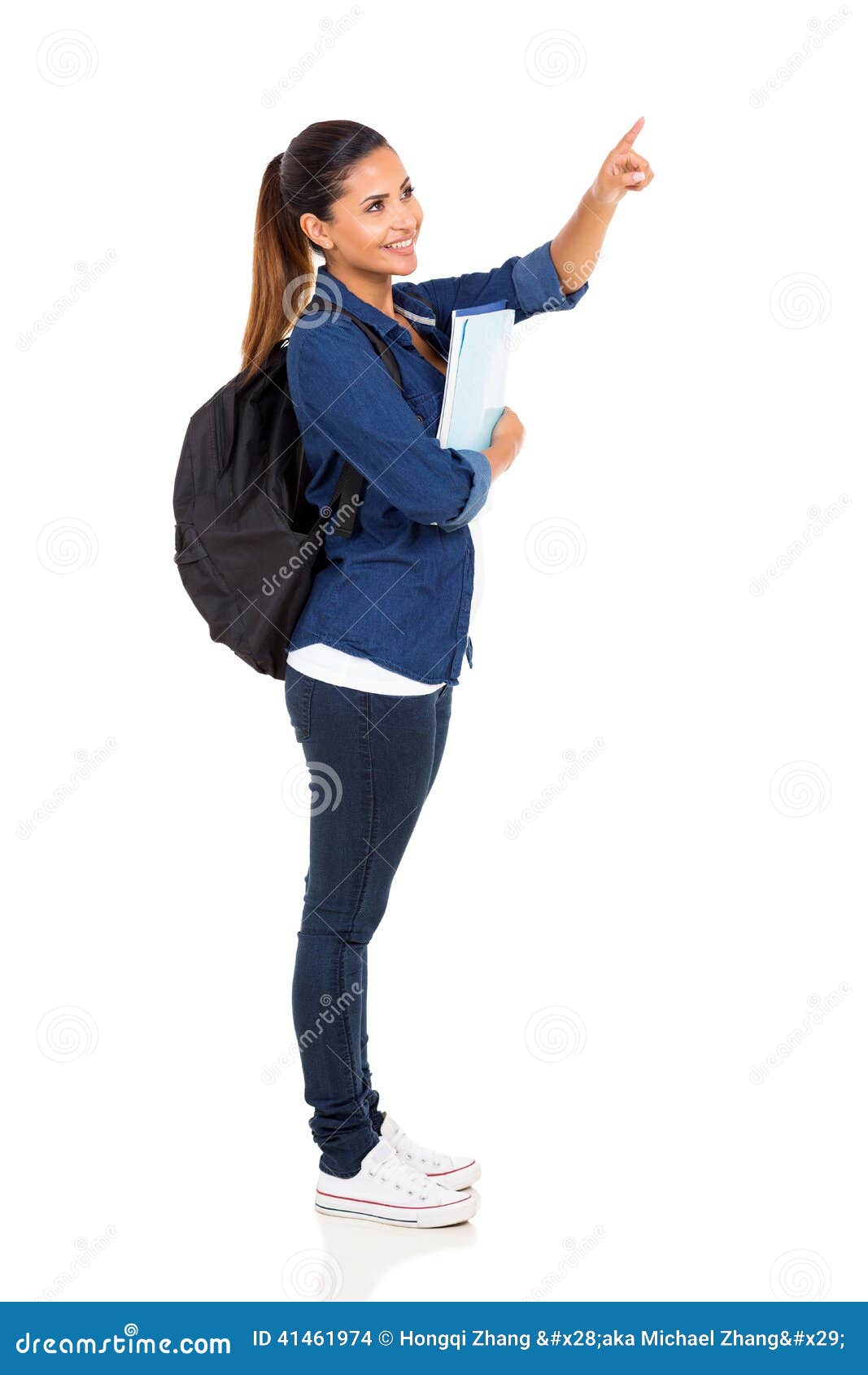 University Student Pointing Stock Photo - Image of books, looking: 41461974