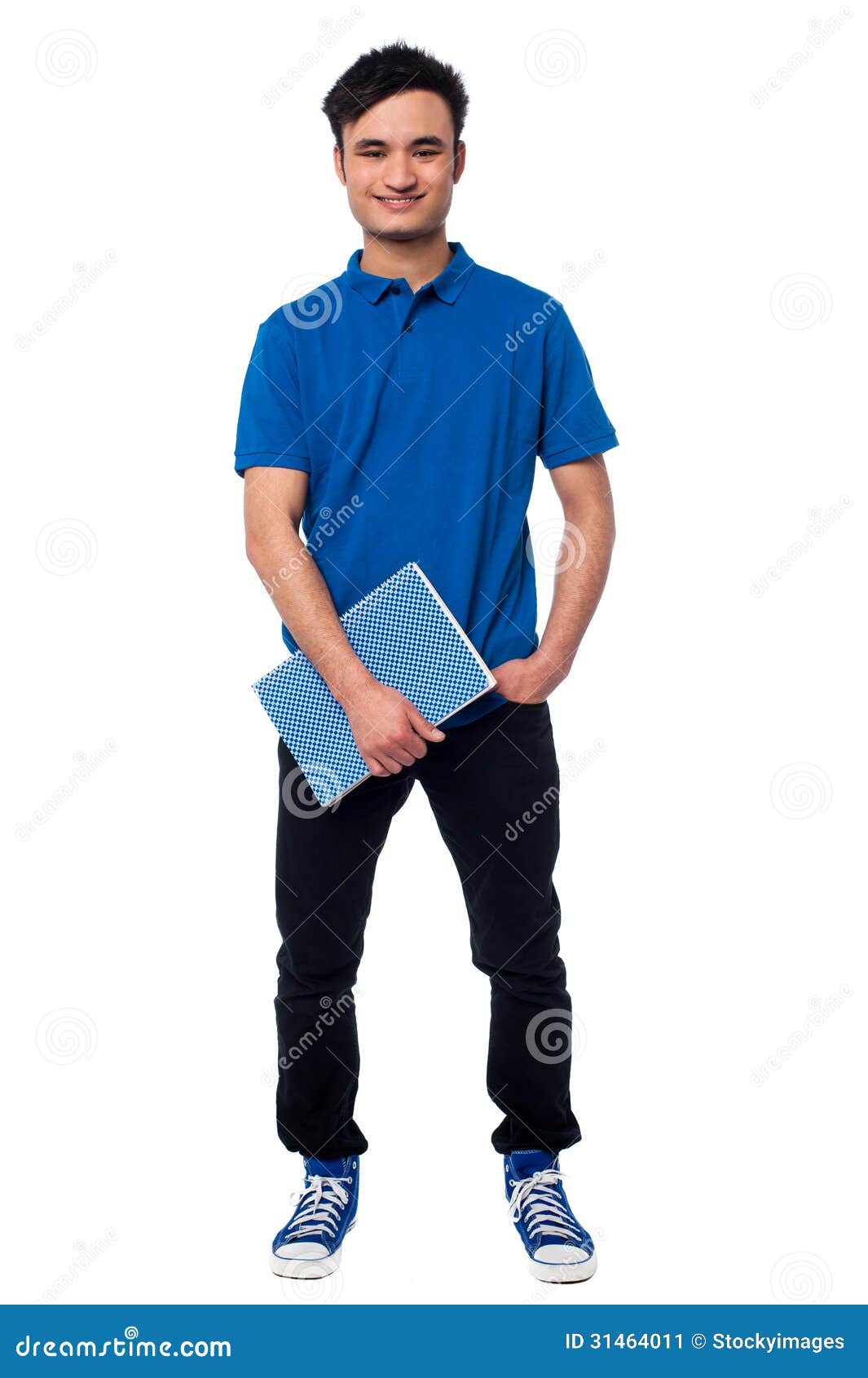University Student Posing with Notebook Stock Image - Image of mixed ...