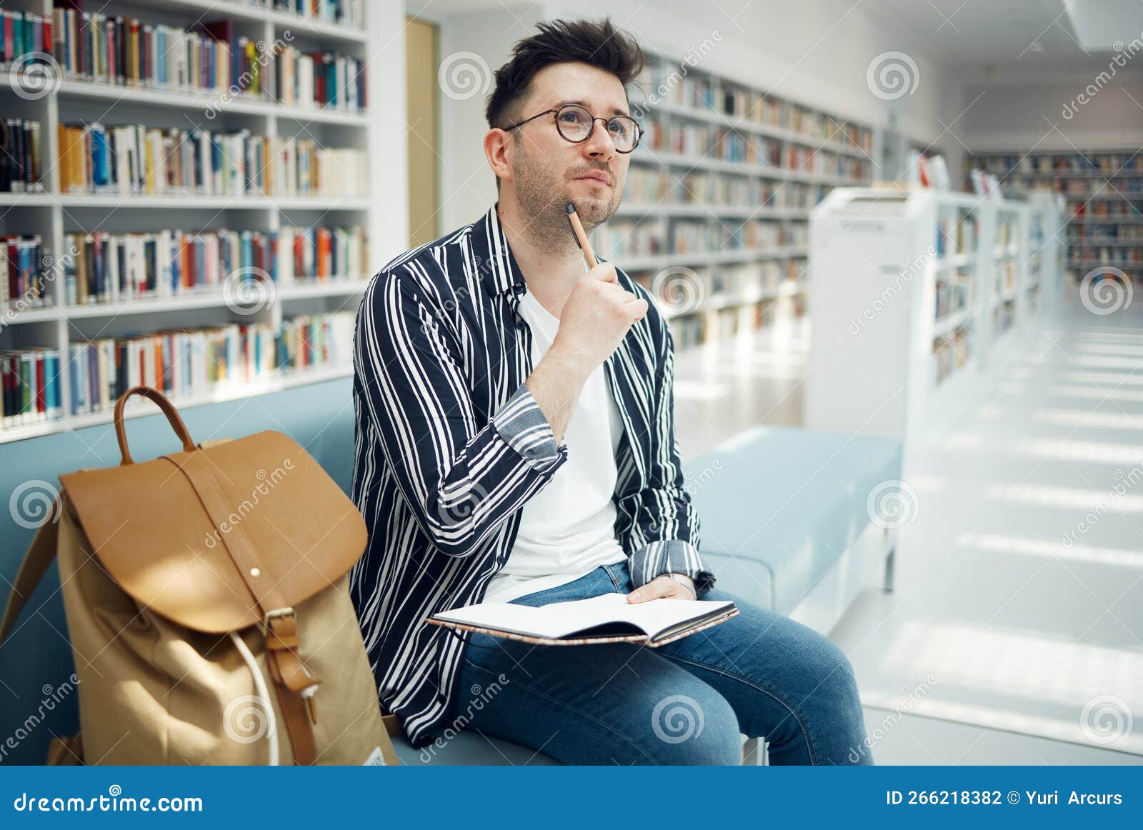 University, Student and Thinking of Idea in Library for Educational ...
