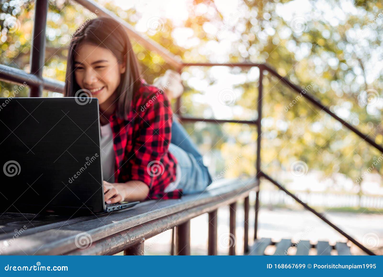 University Student Using Laptop for Study. Education Concept Stock ...